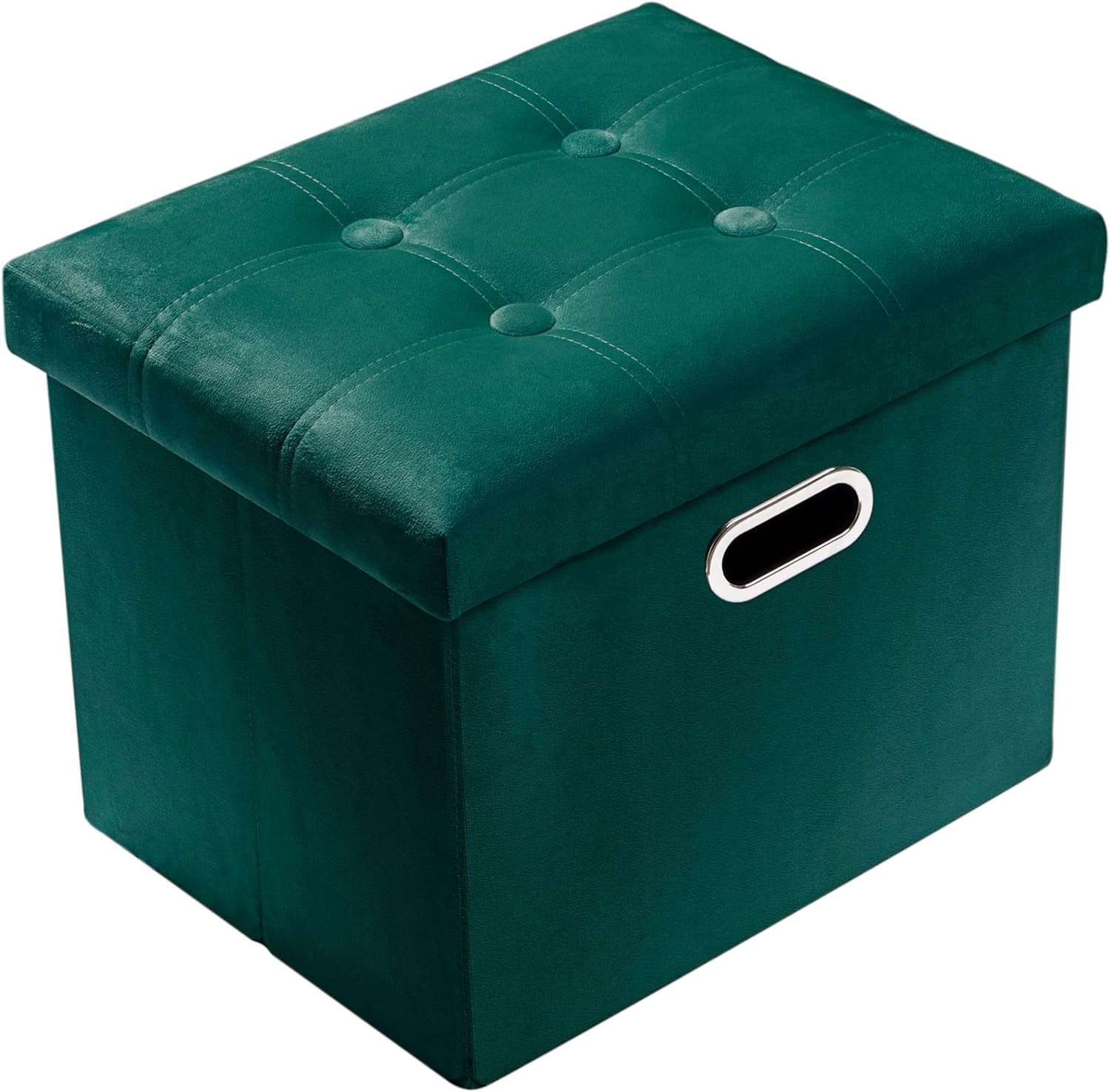 Ottoman with Storage [1-Pack] Velvet Folding Small Square Foot Stool ...