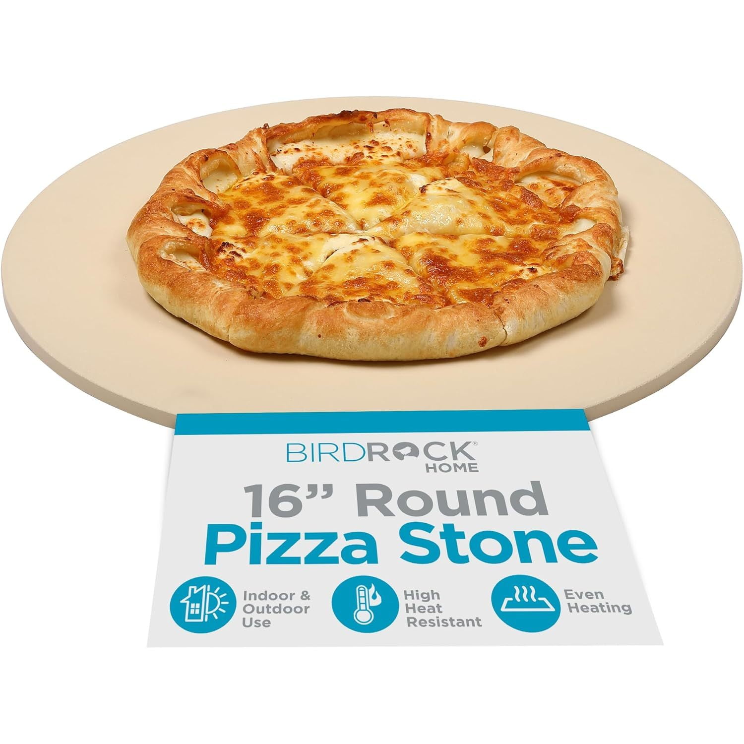 QHSP Pizza Stone for Oven and Grill | 16" Cordierite Baking Stone for ...
