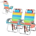 QHTER Tall Beach Chair 2 Pack Lightweight, Backpack Beach Chair for ...