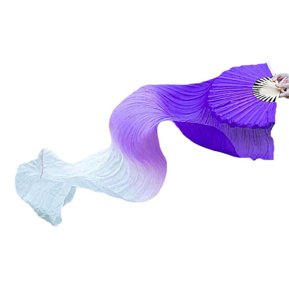 QHUDLV 1.5m Belly Dance Silk Bamboo Long Fan Veils, Stage Performance ...