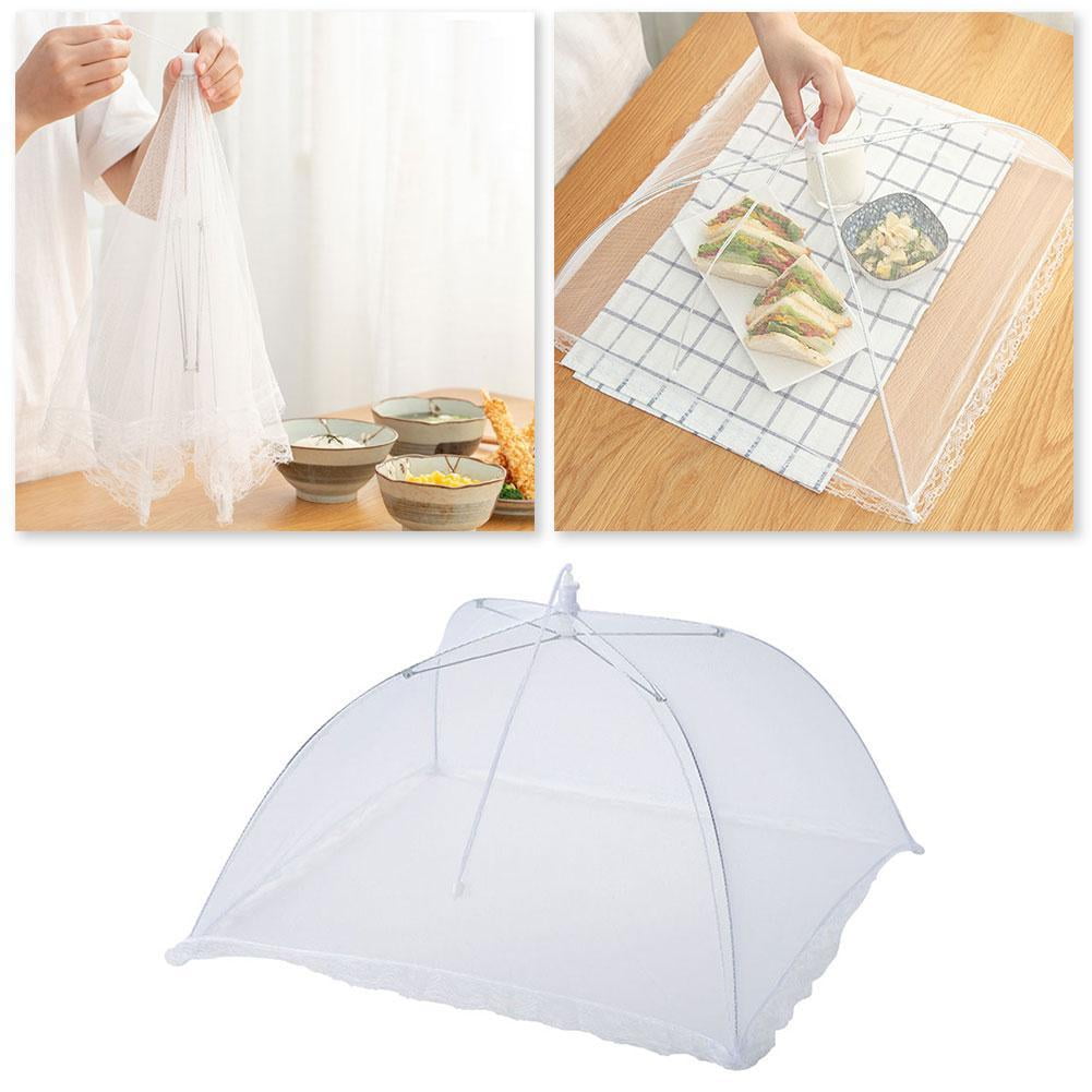 QHUDLV 1214 inch Protective Food Cake BBQ Insect Folding Umbrella Mesh ...