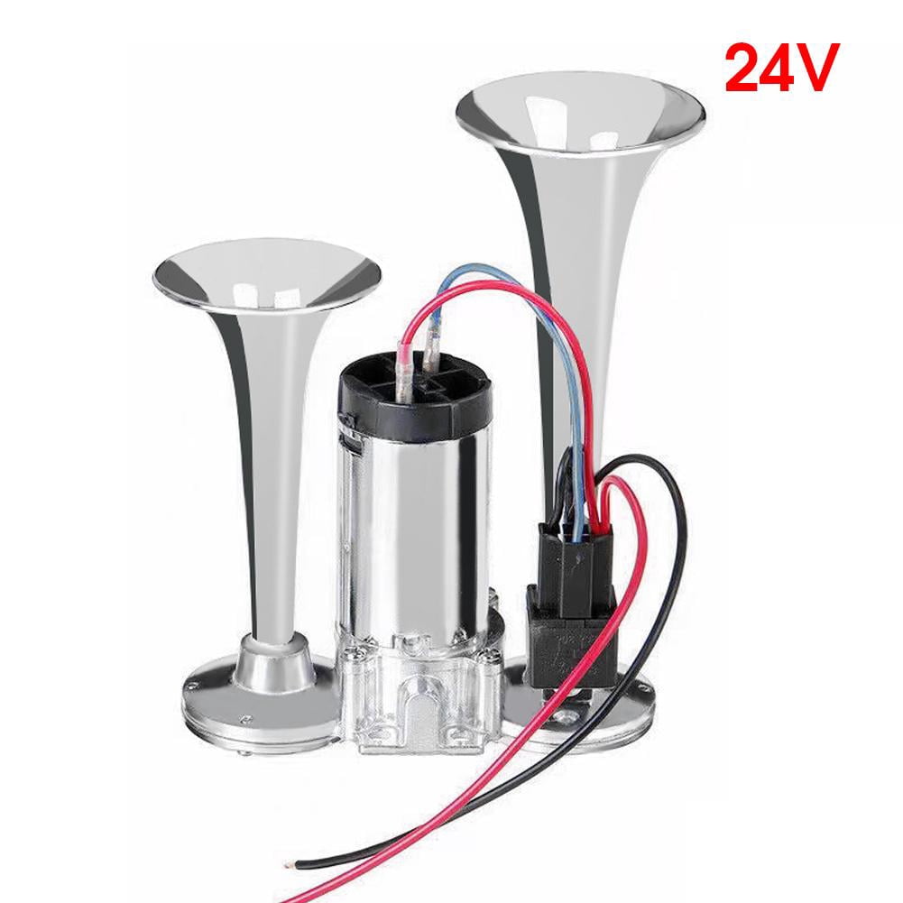 QHUDLV 12V/24V Horn, Horn for Trucks Boats Cars, Super Loud Dual ...