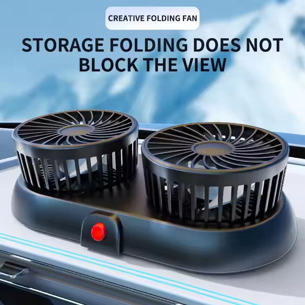 QHUDLV 12V 24V Twin Fan,Dual Speed Car Fan for Van, Truck, Boat, with ...