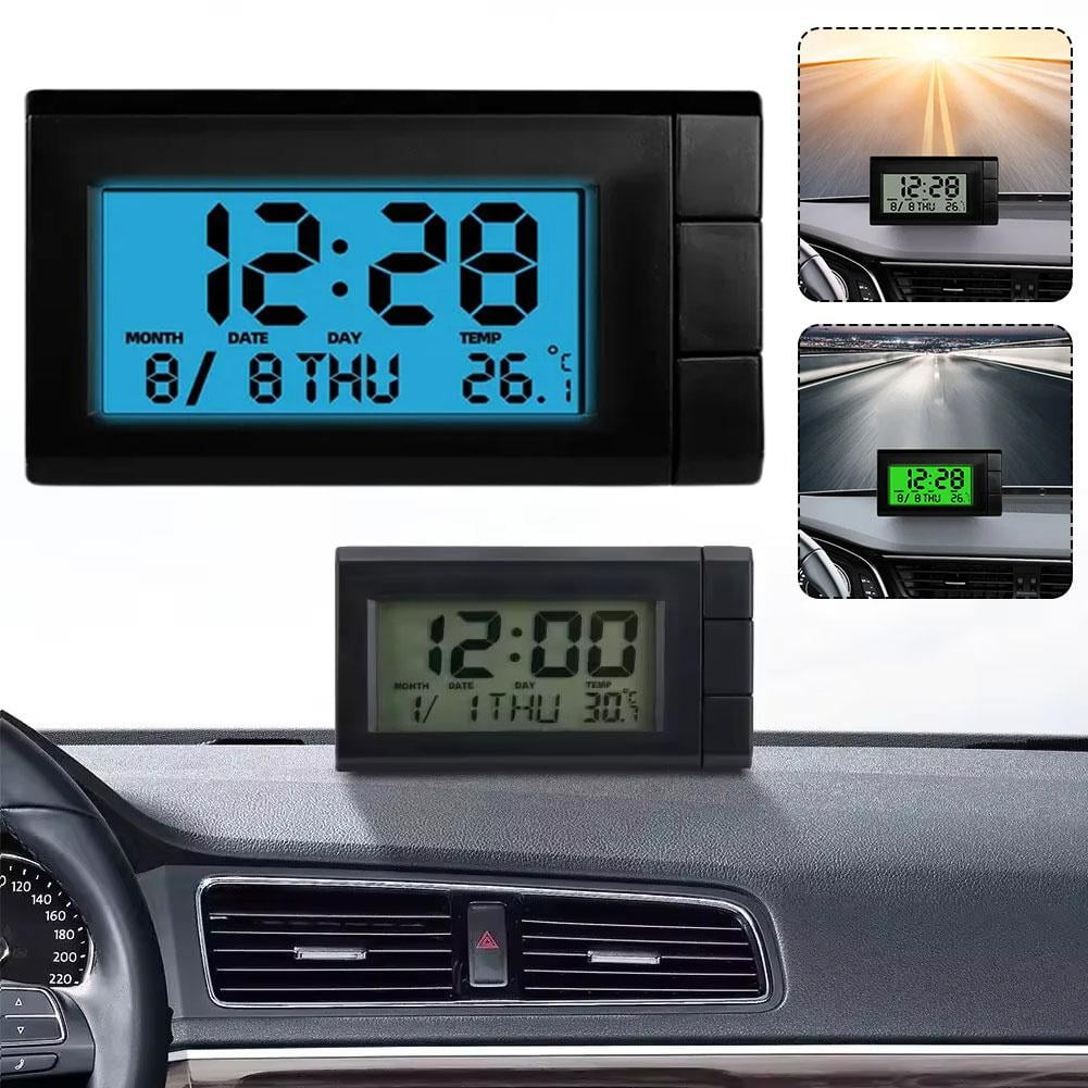QHUDLV 2-in-1 Car Digital Clock Thermometer,Compatible with Dashboard ...