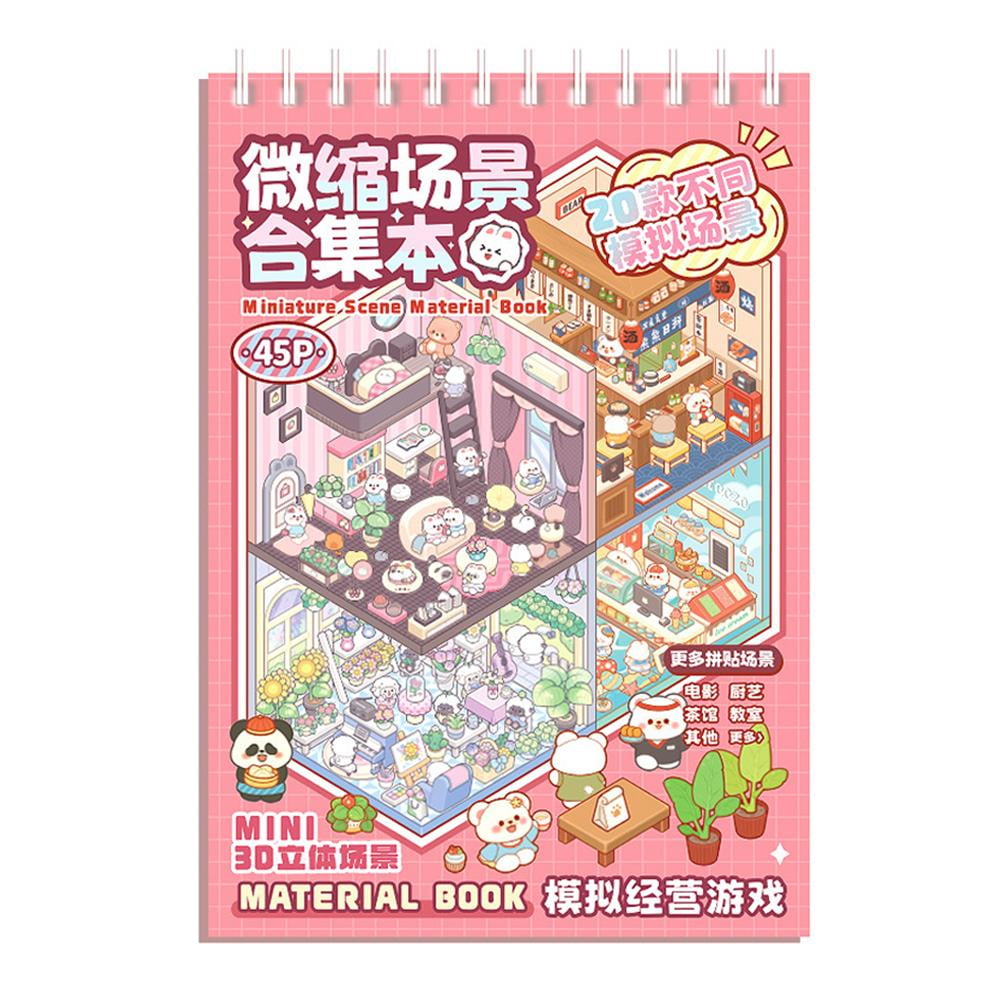 QHUDLV 20 Pcs Cartoon Sticker Book – DIY Landscape Village – Decorative ...