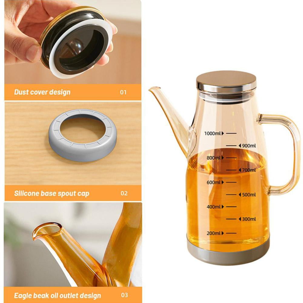 QHUDLV 2025 Upgrade Oil Dispenser Bottle with Drip Free Spout, Olive ...