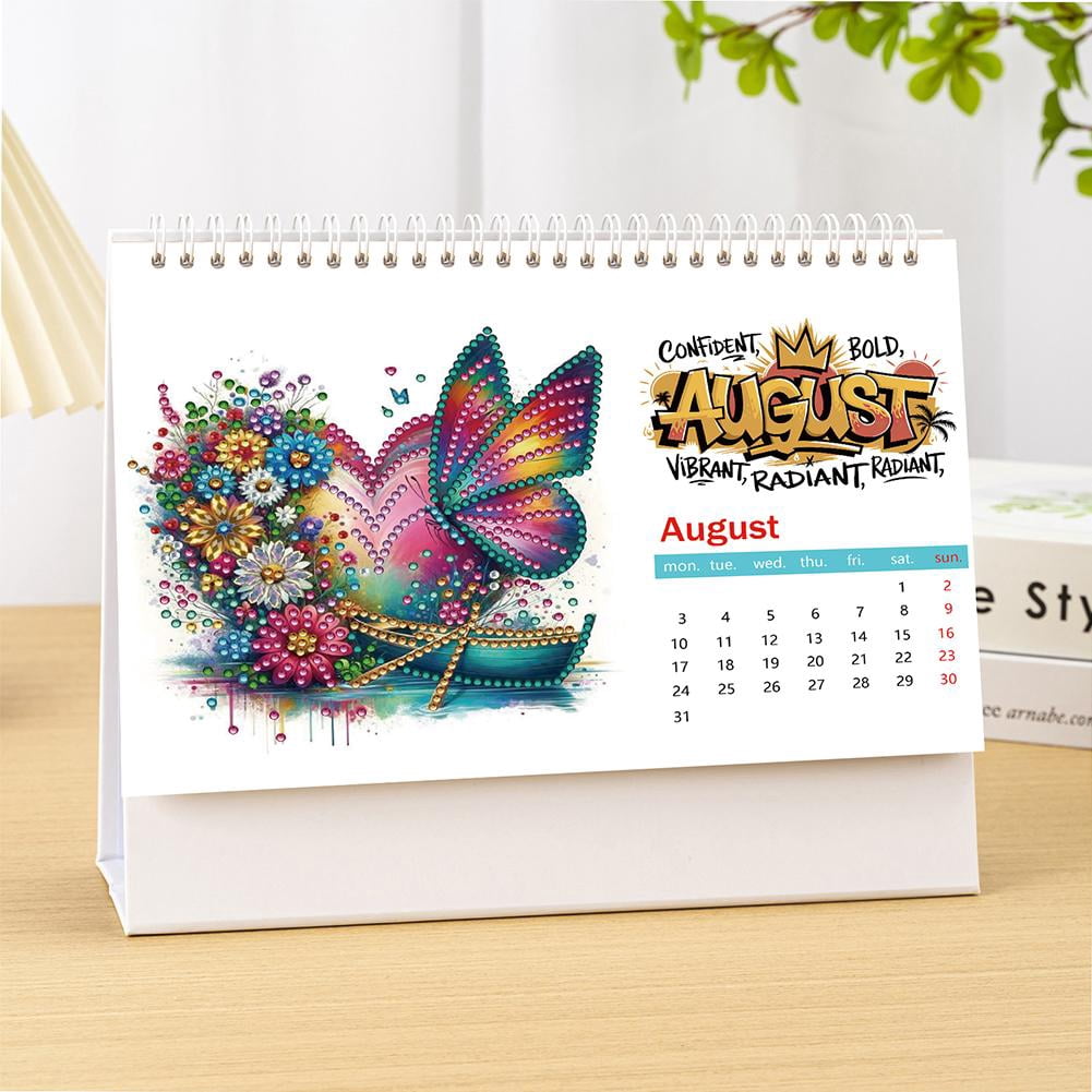 QHUDLV 2026 DIY Diamond Art Desk Calendar,Creative Paper Calendar with ...