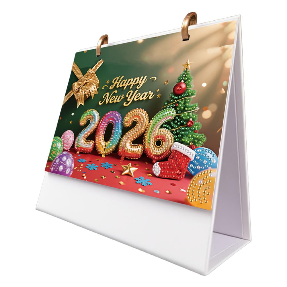 QHUDLV 2026 DIY Diamond Art Desk Calendar, Standing Flip Tabletop ...