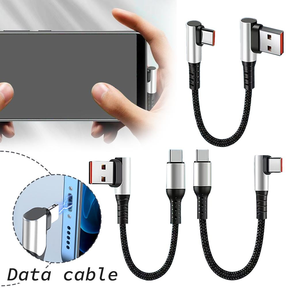 QHUDLV 25/50cm Short Charging Cable,90 Degree USB C Type Cables, Micro ...