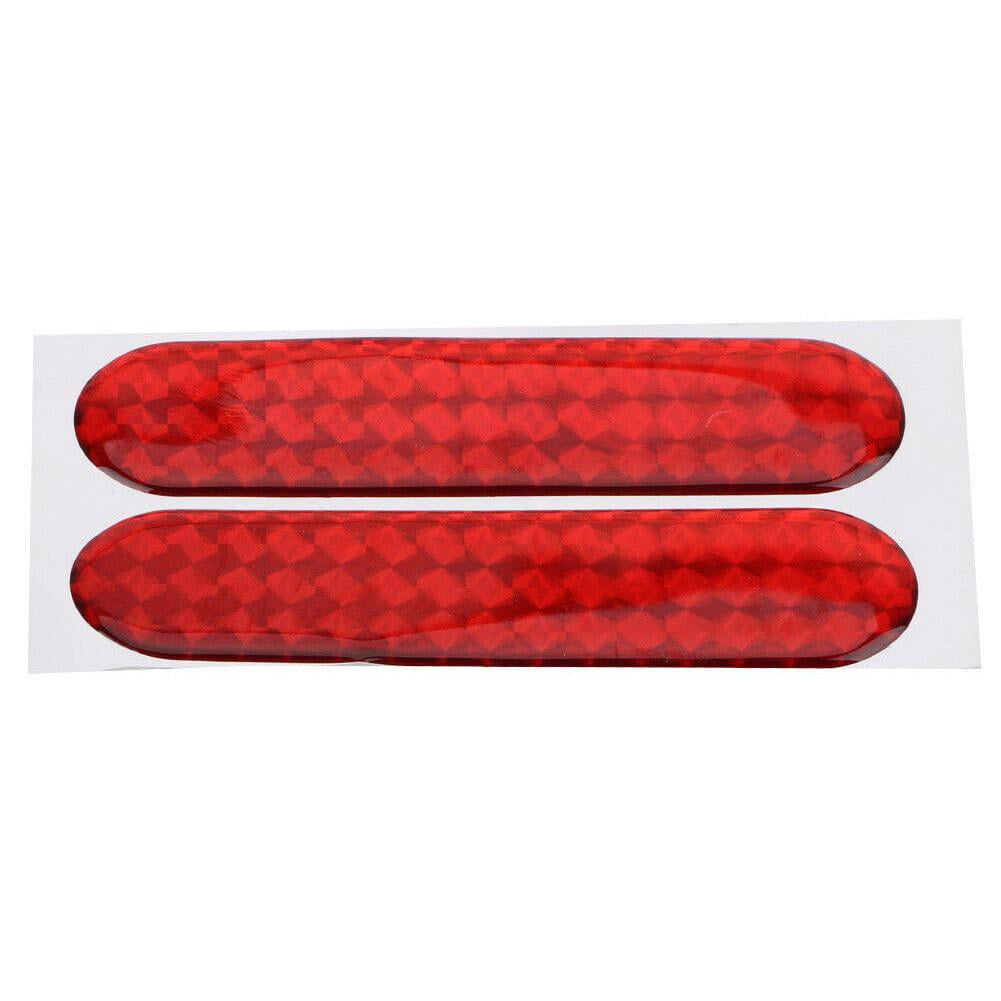QHUDLV 2x Reflective Safety Warning Strip Tape Car Door Bumper Red ...