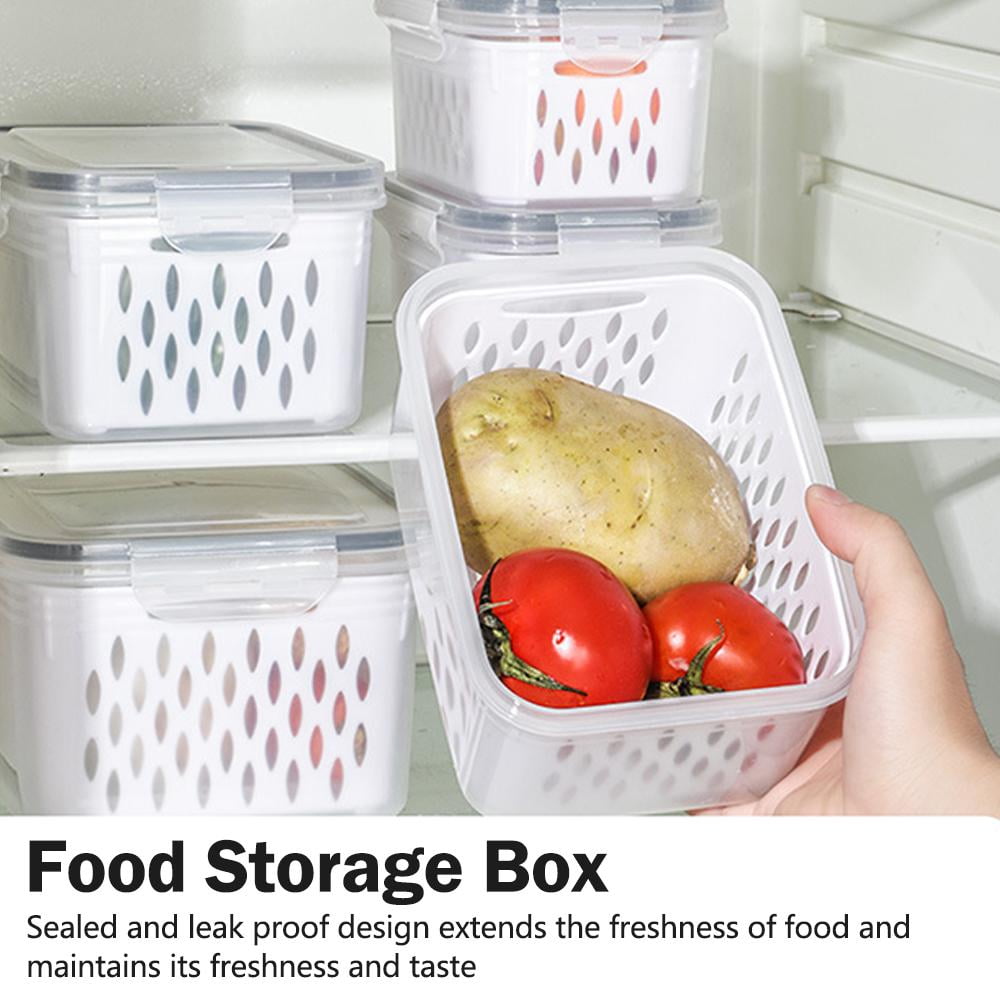 QHUDLV 3-Pack Airtight Food Storage Containers With Lids Strainer ...
