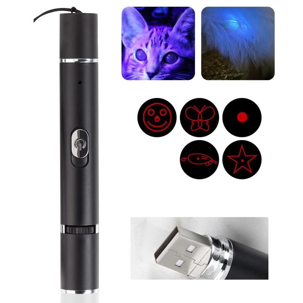 QHUDLV 365nm UV Black Light Pen Flashlight USB Charging Money Ore Moldy ...