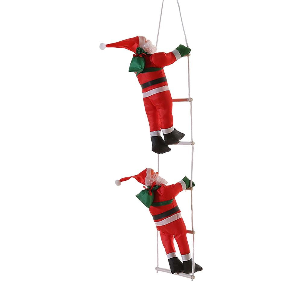 QHUDLV 40cm Two-Person Ladder Cross-Border Climbing Ladder Santa Claus Pendant Christmas Window ...