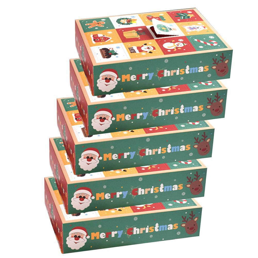 QHUDLV 5Pcs Christmas Fillable Advent Calendar Box,12 Days Empty Advent ...