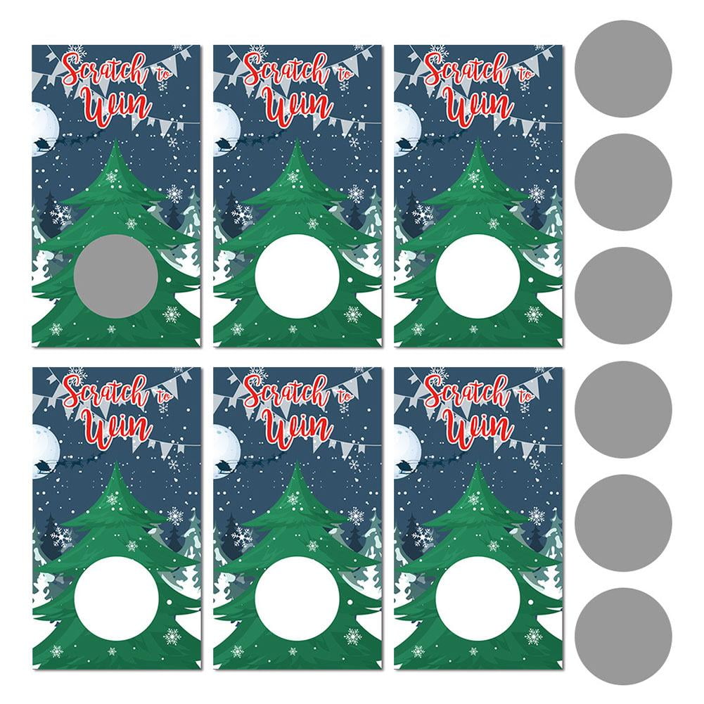 QHUDLV 6 Pieces Christmas Scratch Off Cards Xmas Blank Holiday Scratch ...