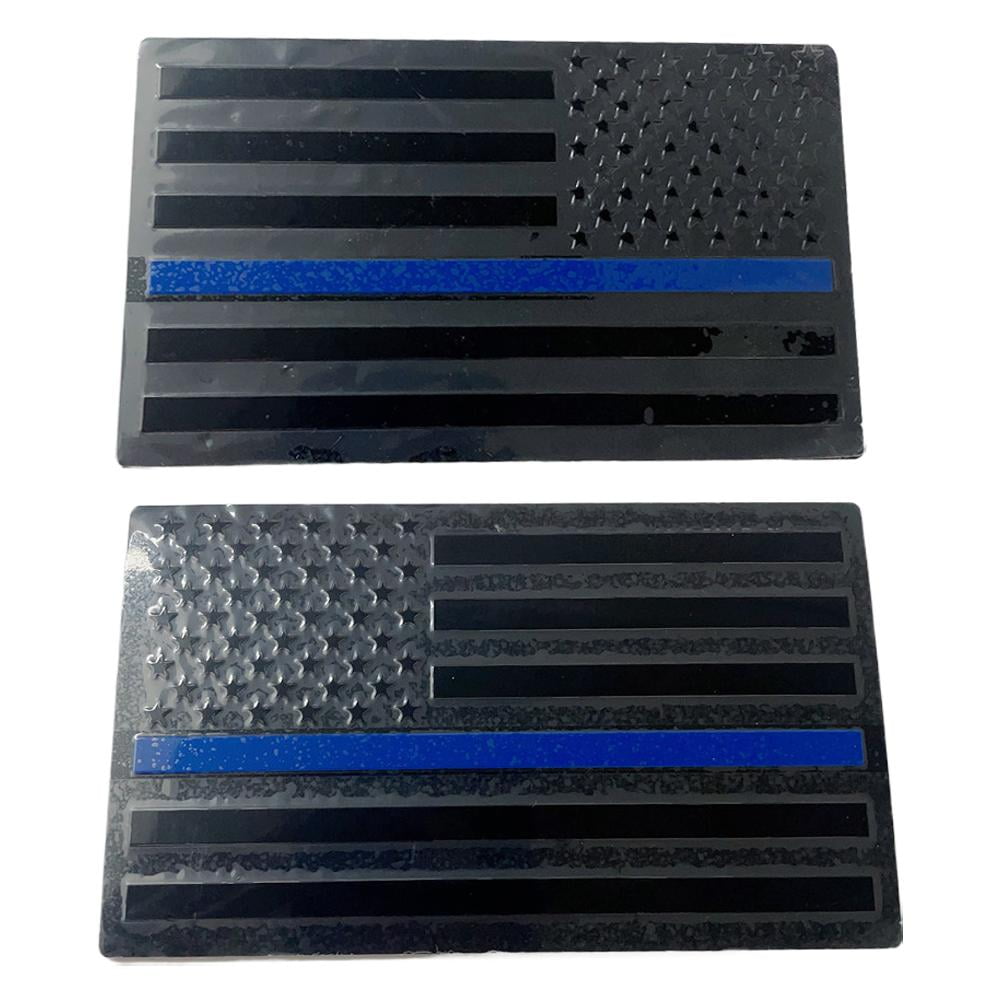 QHUDLV American Flag Decal, Embossed 3D Metal All-Black American Flag ...