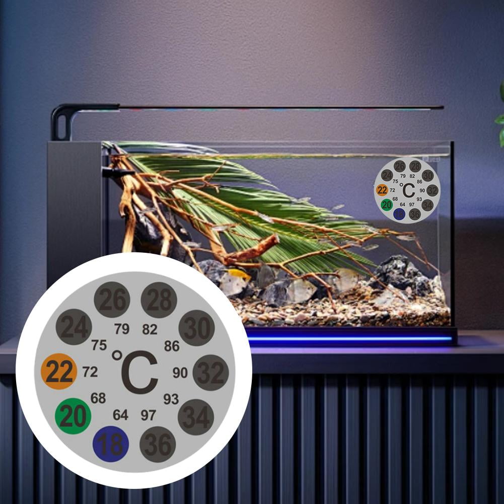 QHUDLV Aquarium Thermometer Strips Stick on Fish Tank Temperature Gauge ...