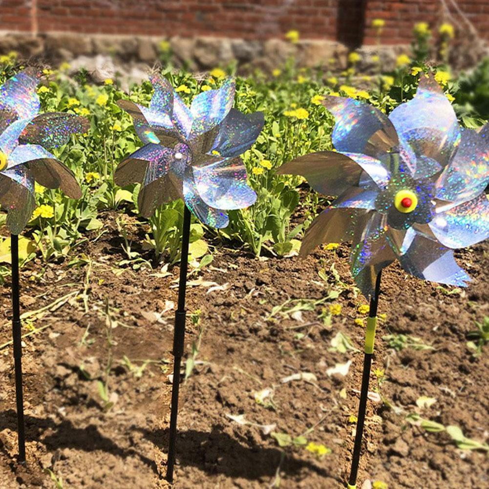 QHUDLV Bird Repeller Pinwheels Reflective Sparkly Scarecrow Pinwheel ...