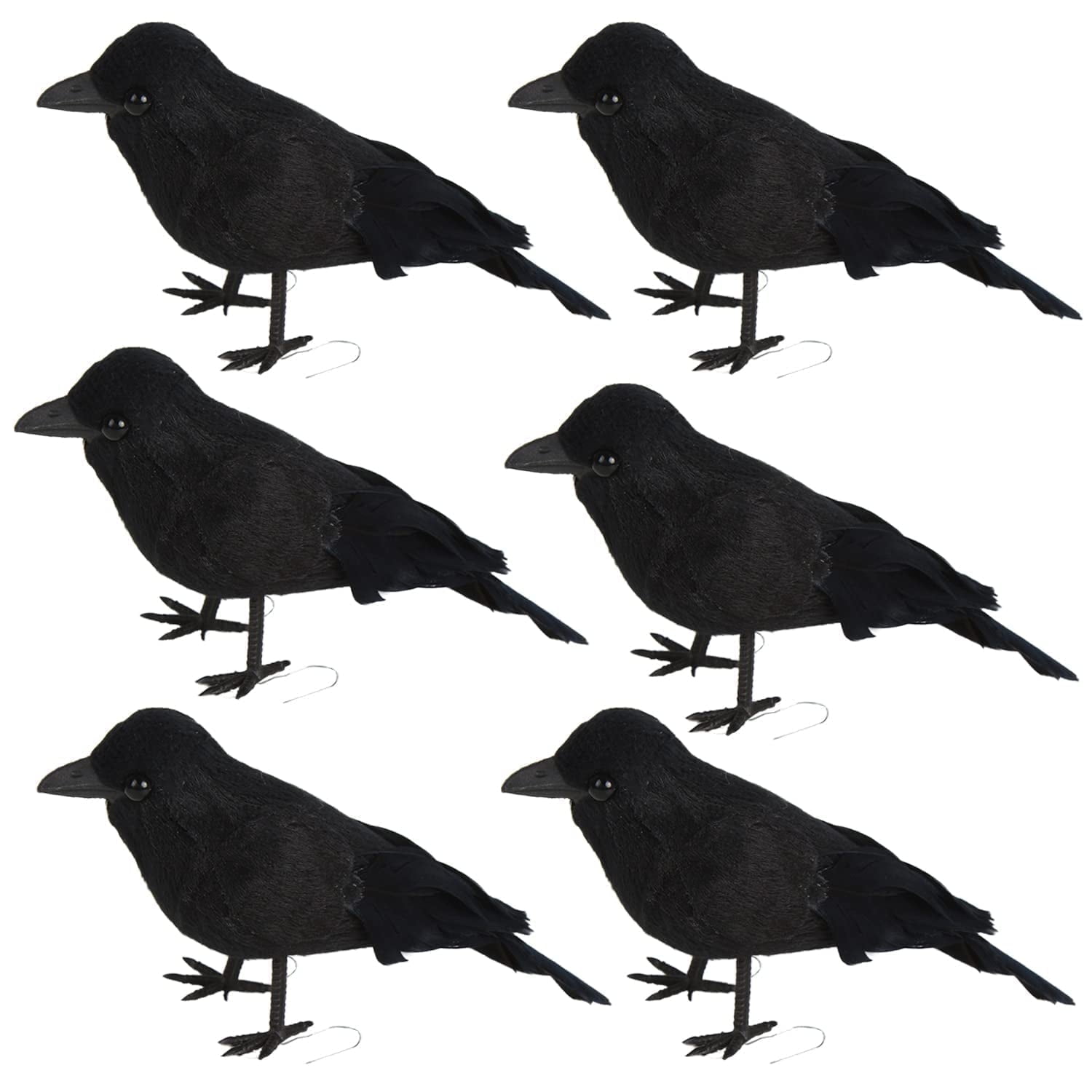 QHUDLV Halloween Black Crows,Realistic Feathered Crow Ravens Prop for ...