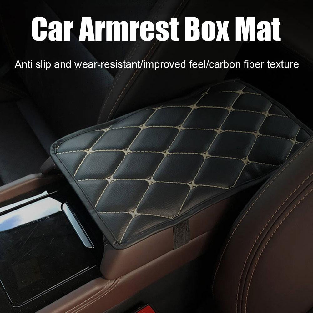 QHUDLV Car Armrest Pad Universal Leather Arm Rest Cover Console Box Mat ...