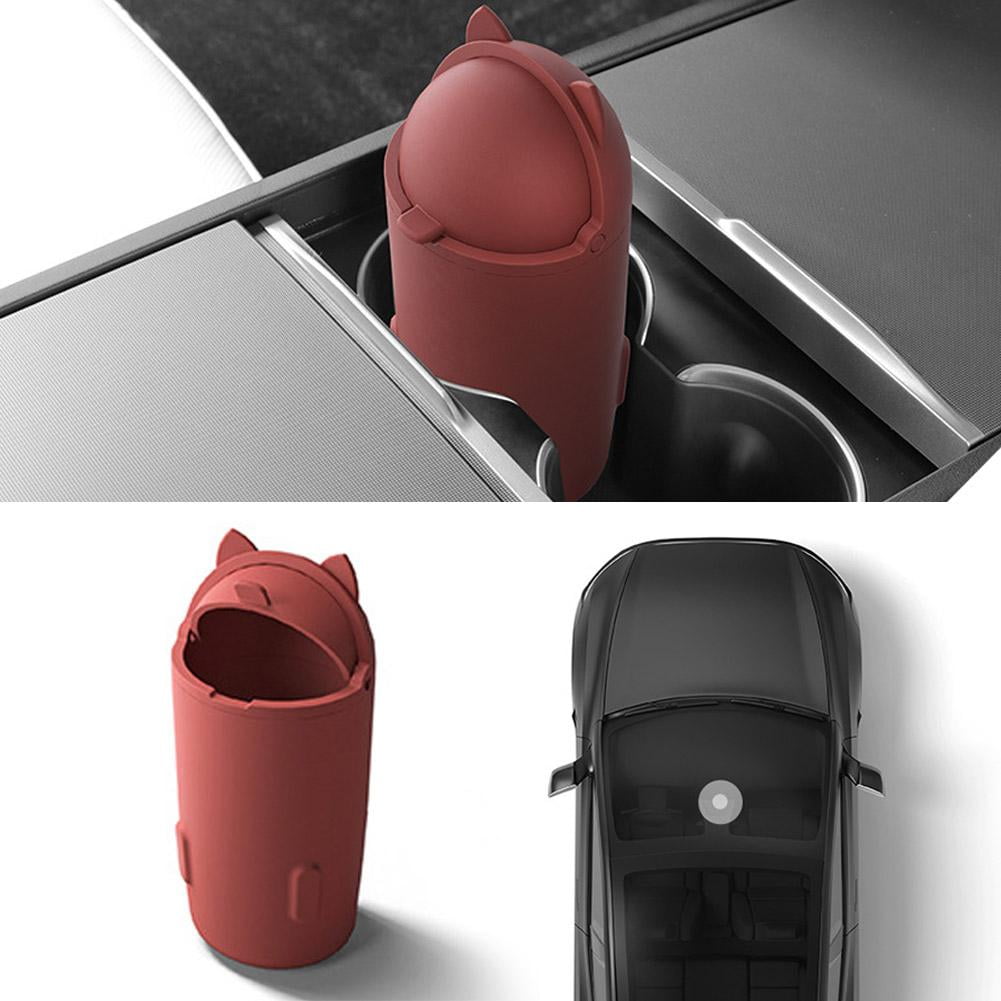 QHUDLV Central Control Trash Can,Compact Car Interior Bin,Easy Clean ...