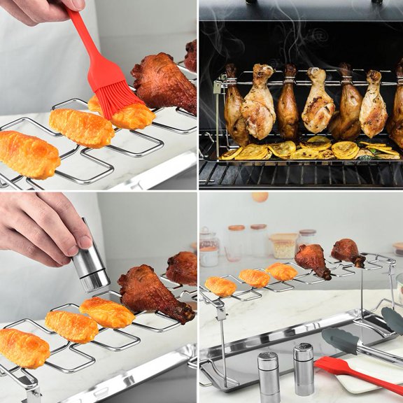 Shop Stainless Steel Chicken Leg and Wing Racks for Grilling Outdoor