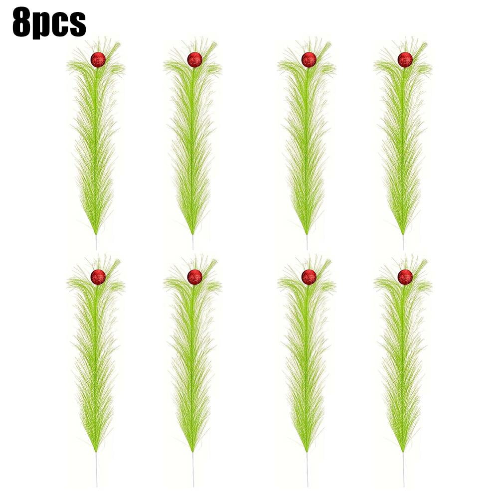 QHUDLV Christmas Tree Topper Lime Green Curly Tree Picks with Red Ball ...