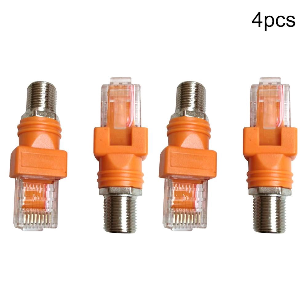 QHUDLV Coax F Female to RJ45 Male Converters, 4 Pack Cable Adapters for ...