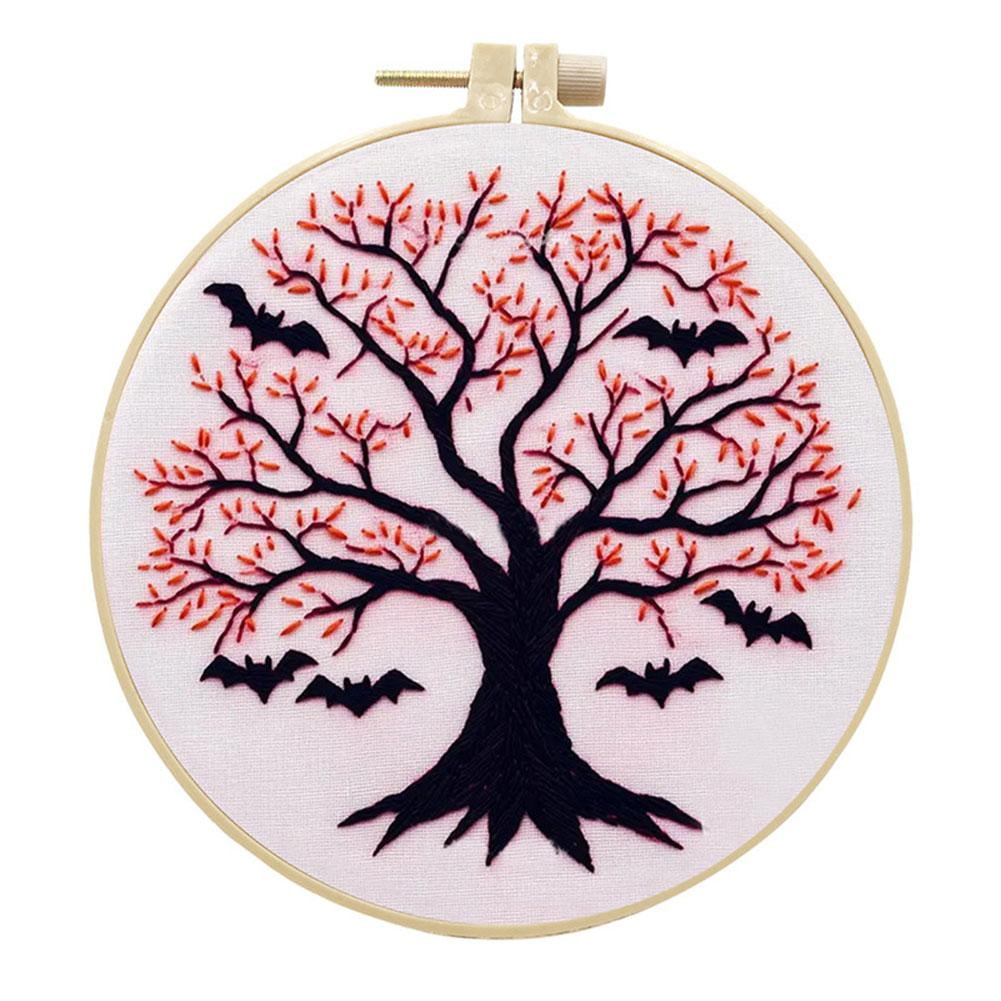 QHUDLV Cute Embroidery Kit With Halloween Pattern For Beginners ...