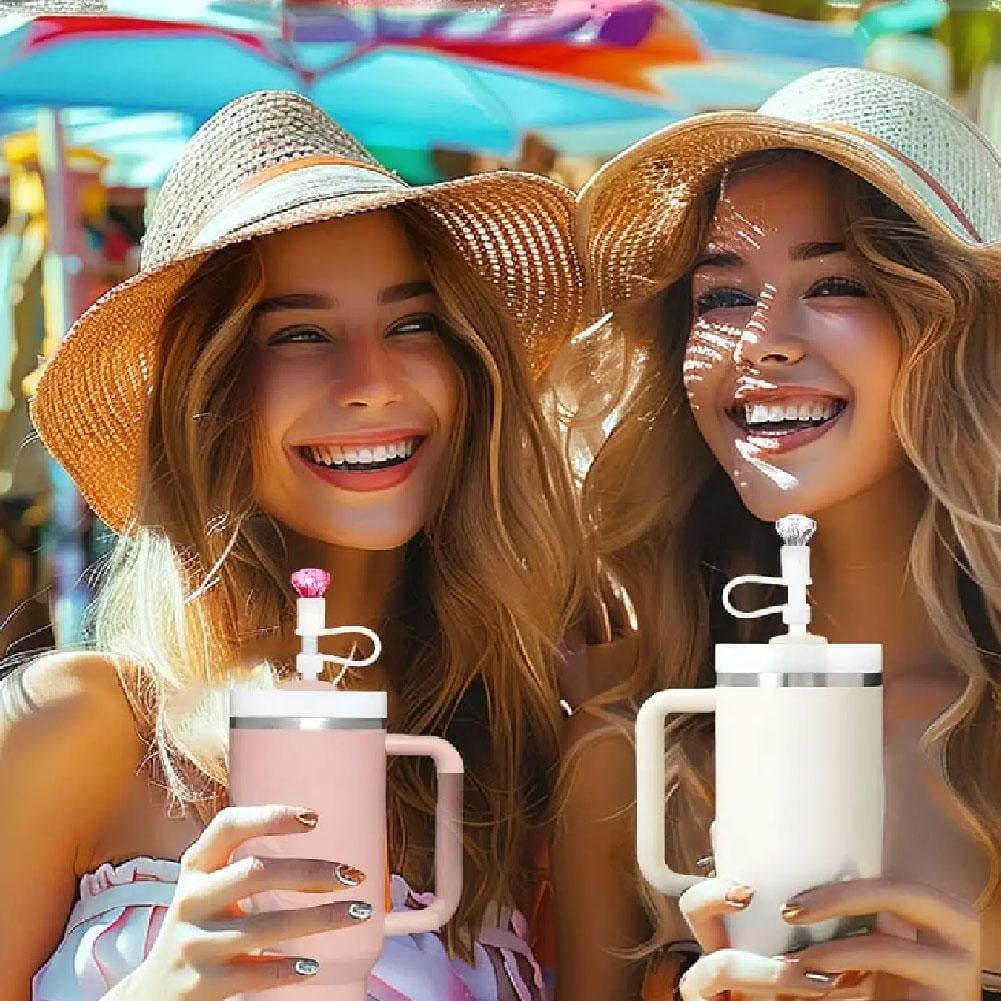 QHUDLV Diamond Straw Toppers for Cup, 10mm Colored Diamond Caps Straw ...