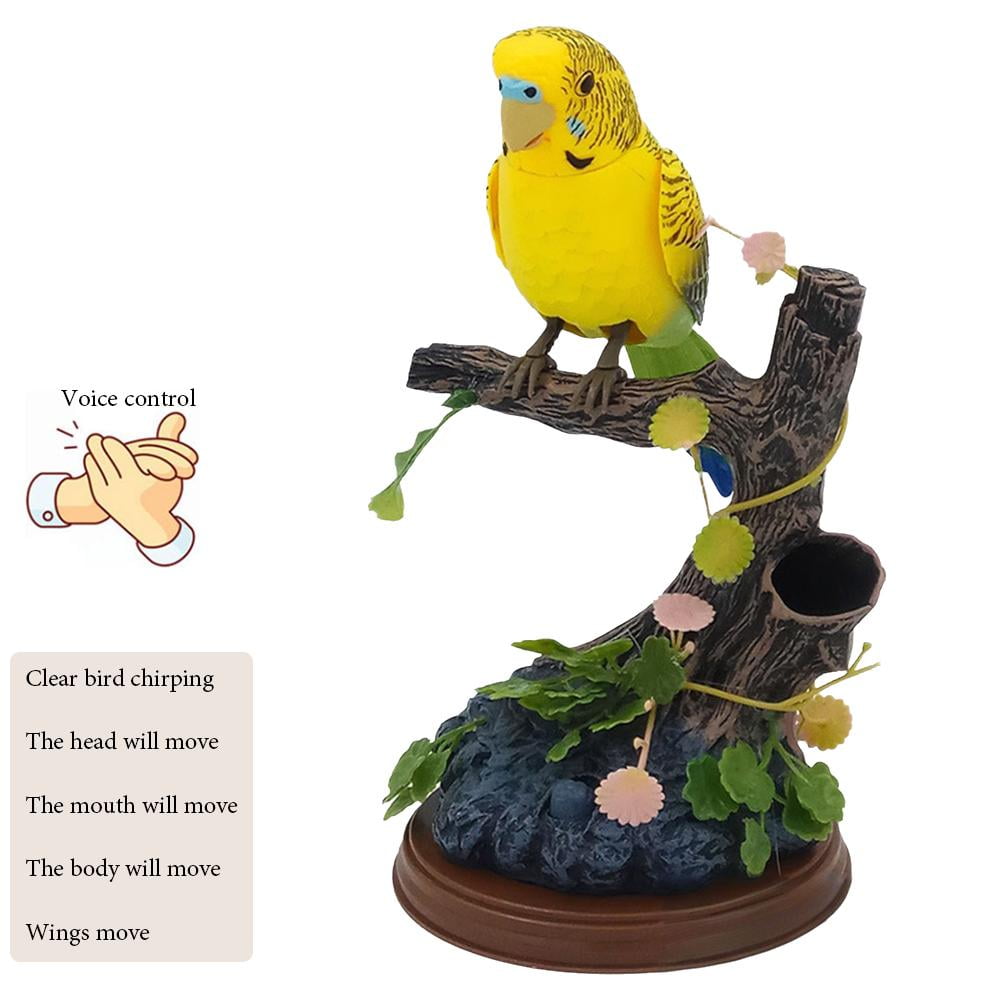 QHUDLV Cute Electronic Birds Toys Pets Simulation Realistic Move Chirp Electric Office Birthday ...
