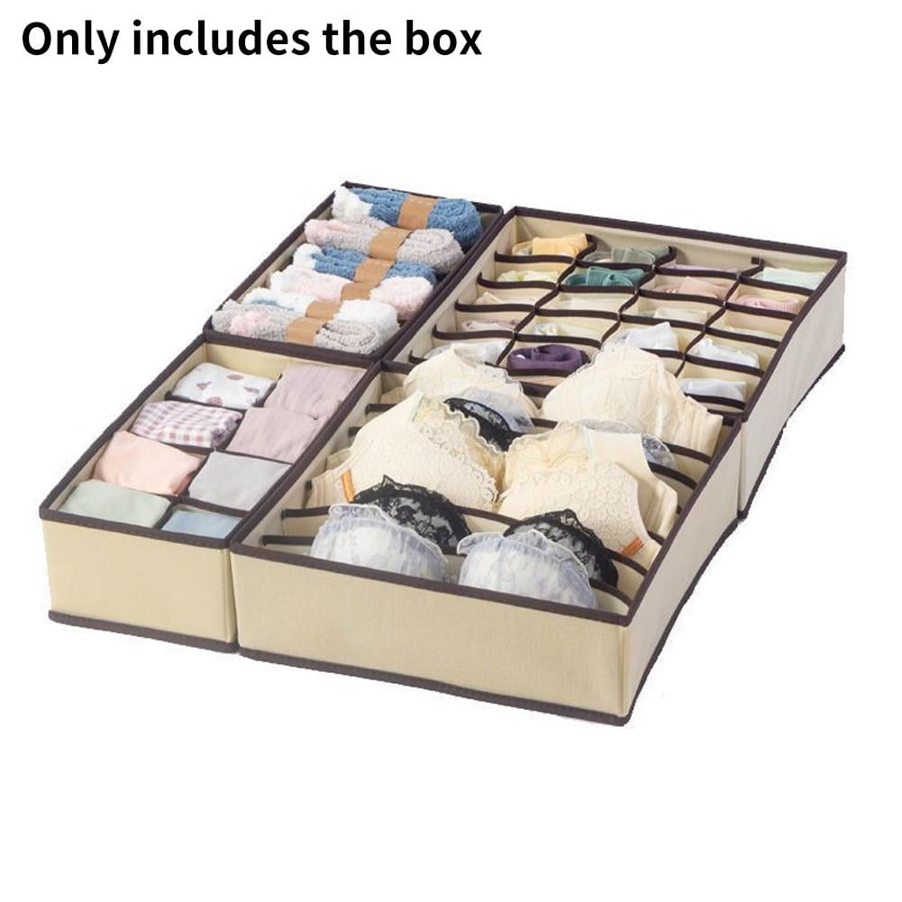 QHUDLV Foldable Lingerie Storage Box, Wardrobe Drawer Organizer with ...