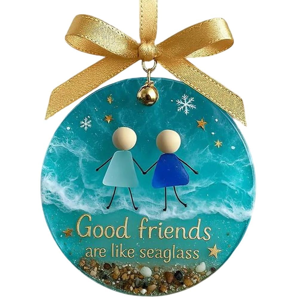 QHUDLV Friendship Sea Glass Christmas Ornament, Unique Ocean-Inspired ...