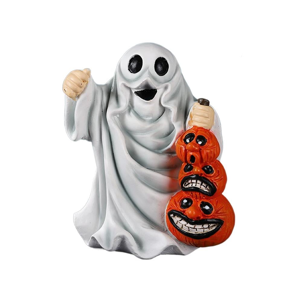 QHUDLV Ghost Decor,Cute Standing Halloween Ghost Statue,6.3 Resin ...