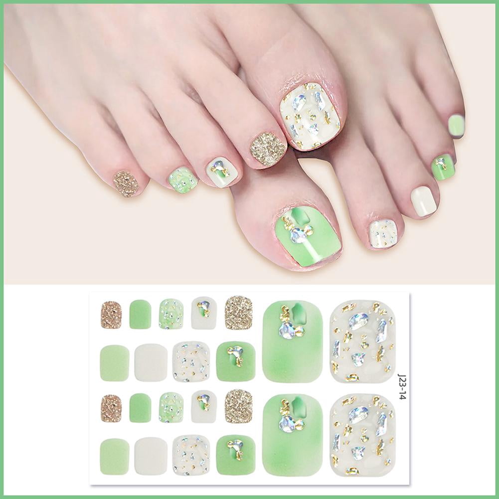 QHUDLV Glitter Toe Nail Stickers Waterproof - Walmart.com