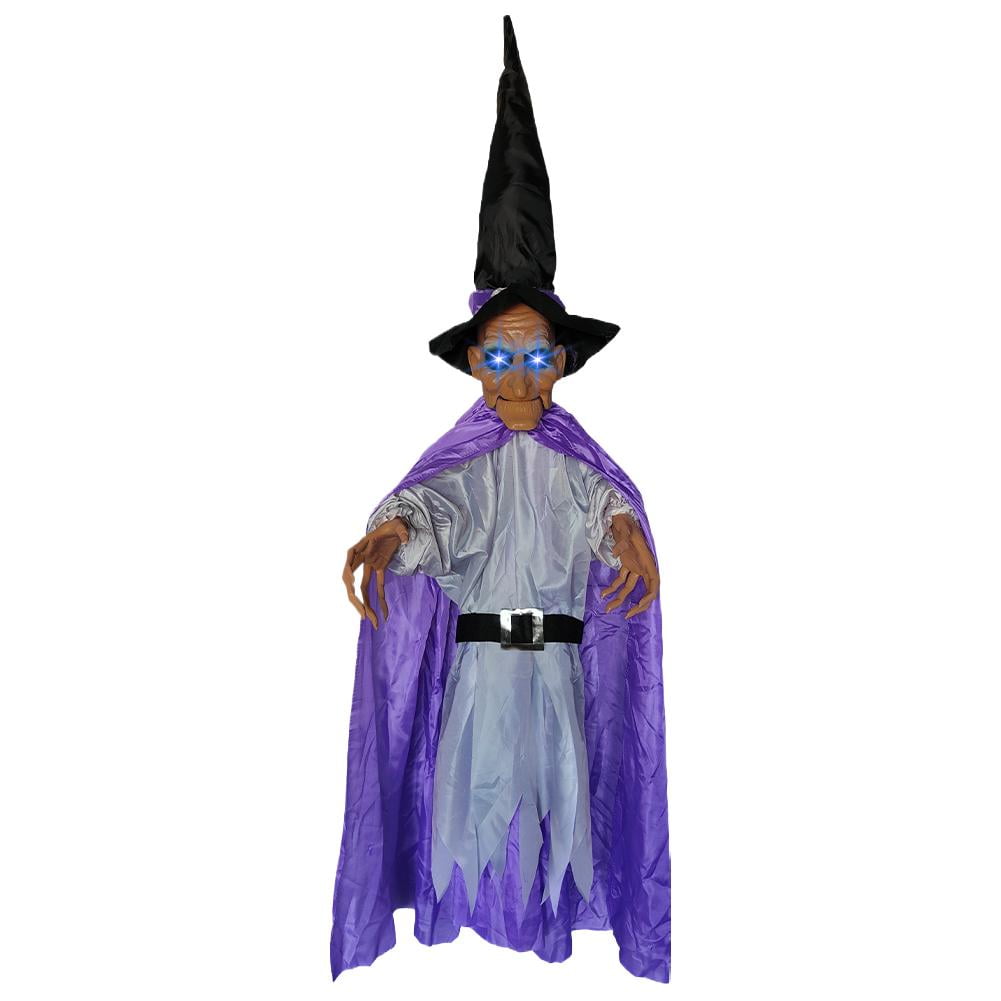 QHUDLV Halloween Animatronics Witch Decorations, Life-Size 70in Witch ...