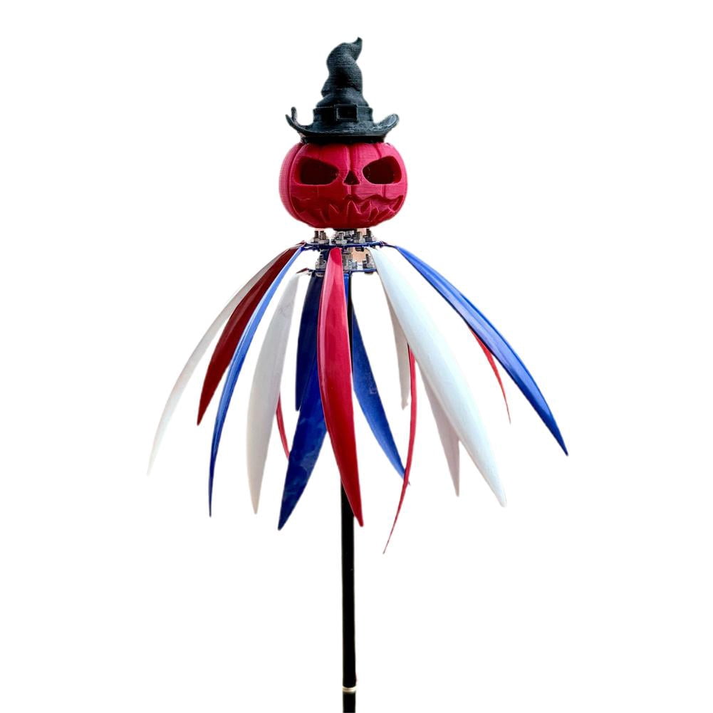 QHUDLV Halloween Windmill Pumpkin Scarecrow Wind Spinner Outdoor ...