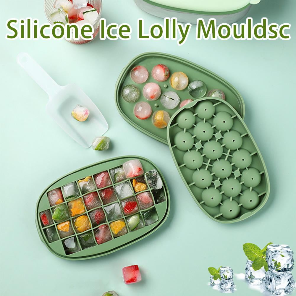 QHUDLV Ice Cube Tray with Lid,Silicone Ice Maker Mold for Freezer,8 ...