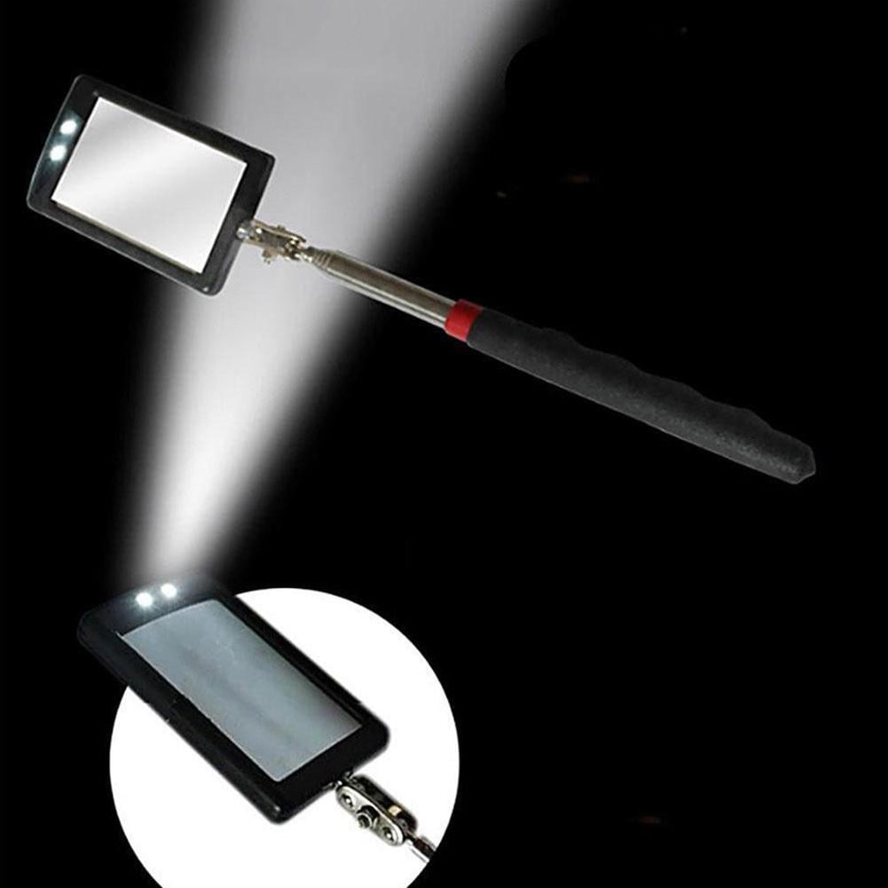 QHUDLV Inspection Mirror LED Lighted,Telescoping Mechanic Swivel ...