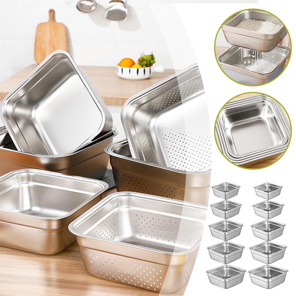 QHUDLV KWJNH Stainless Steel Washing Up Bowl,Multi-Purpose Dish Tub for ...