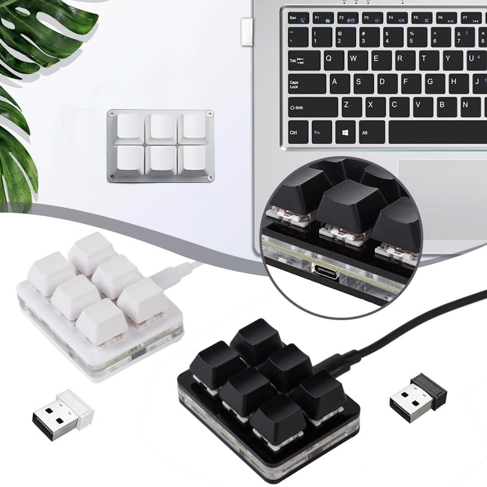 QHUDLV Keypad DIY With 6 Keys Typec Interface Wireless Customizable ...