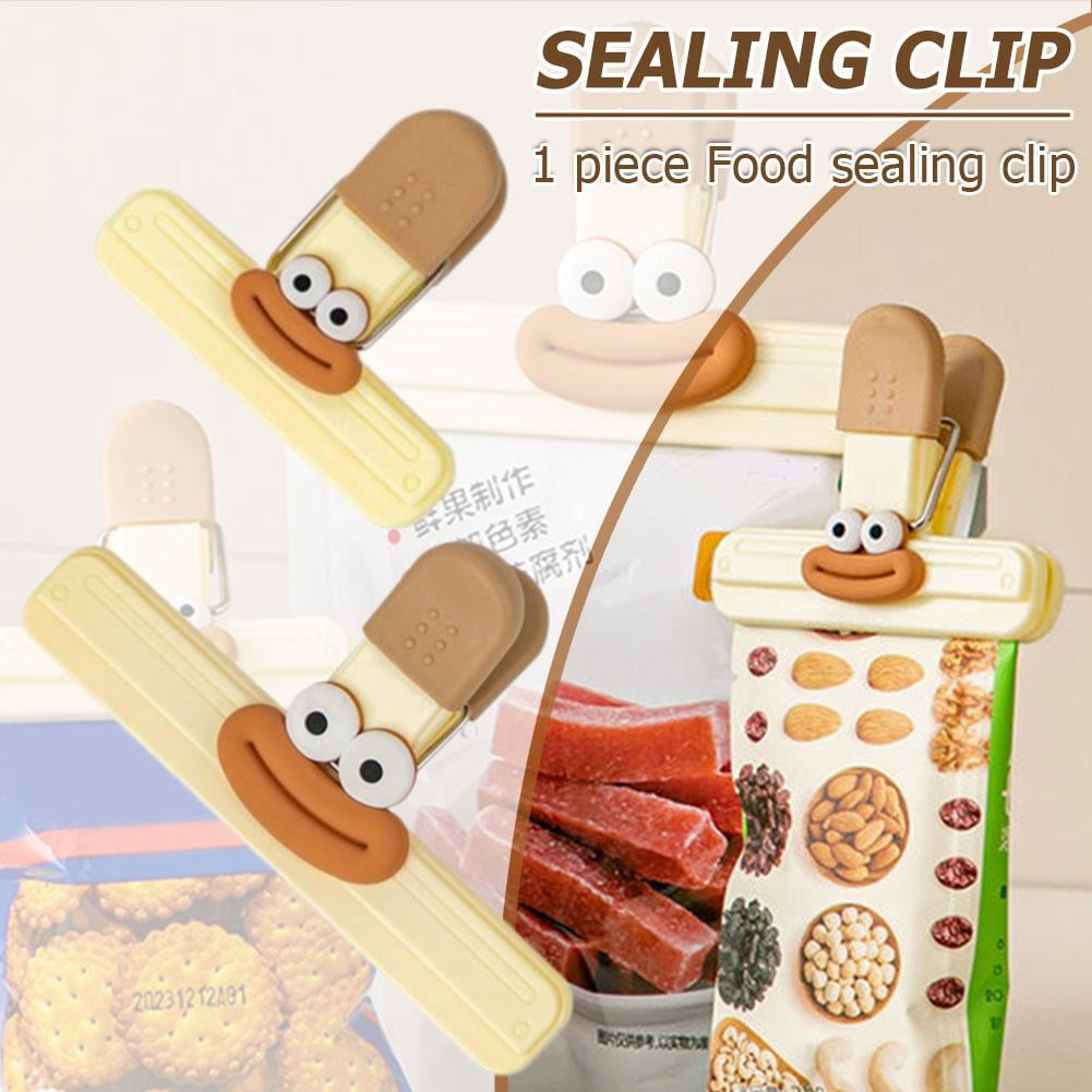 QHUDLV Large Fun Cartoon Smiling Face Chip Bag Multipurpose Clips, Cute ...