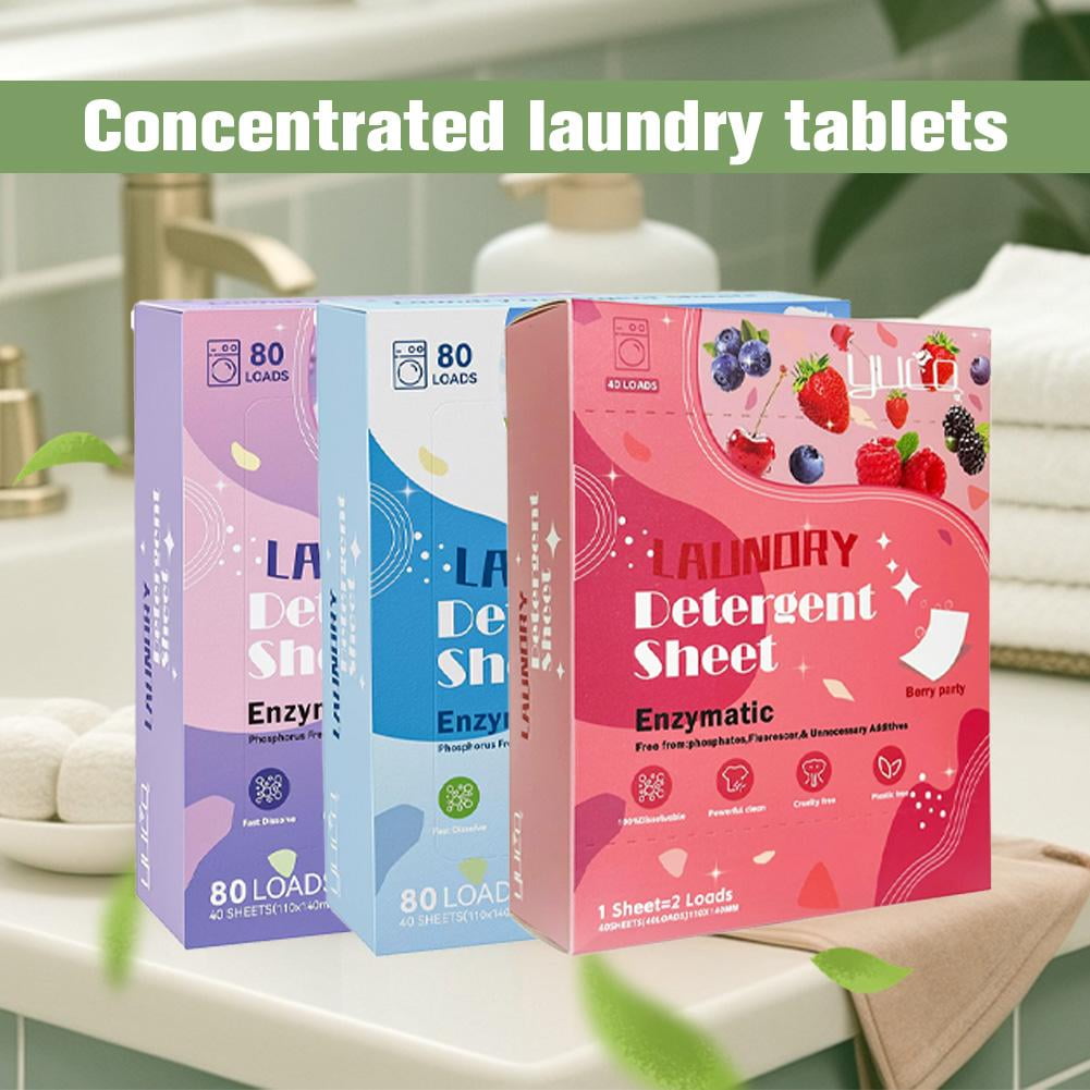 QHUDLV Lightweight Laundry Sheets (40 Pcs) - Concentrated Laundry ...