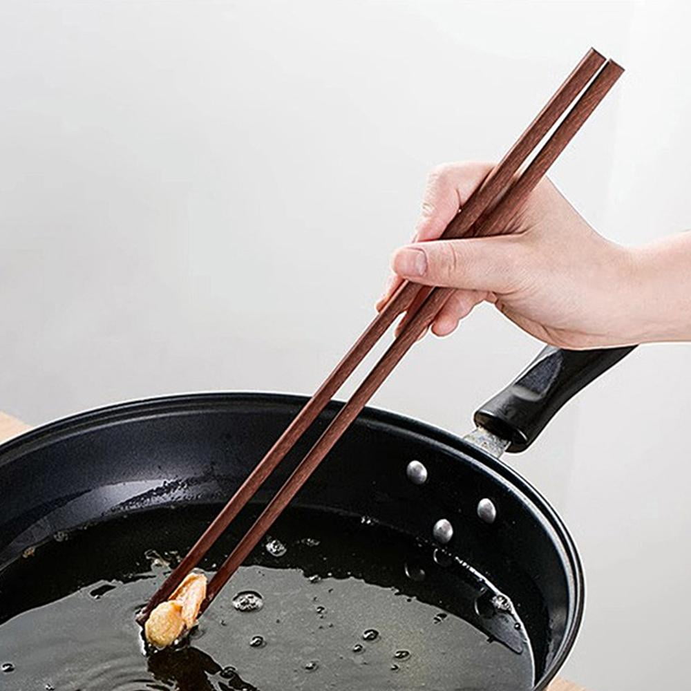 QHUDLV Long Wooden Chopsticks, 32cm Extra Long Cooking Chopsticks ...