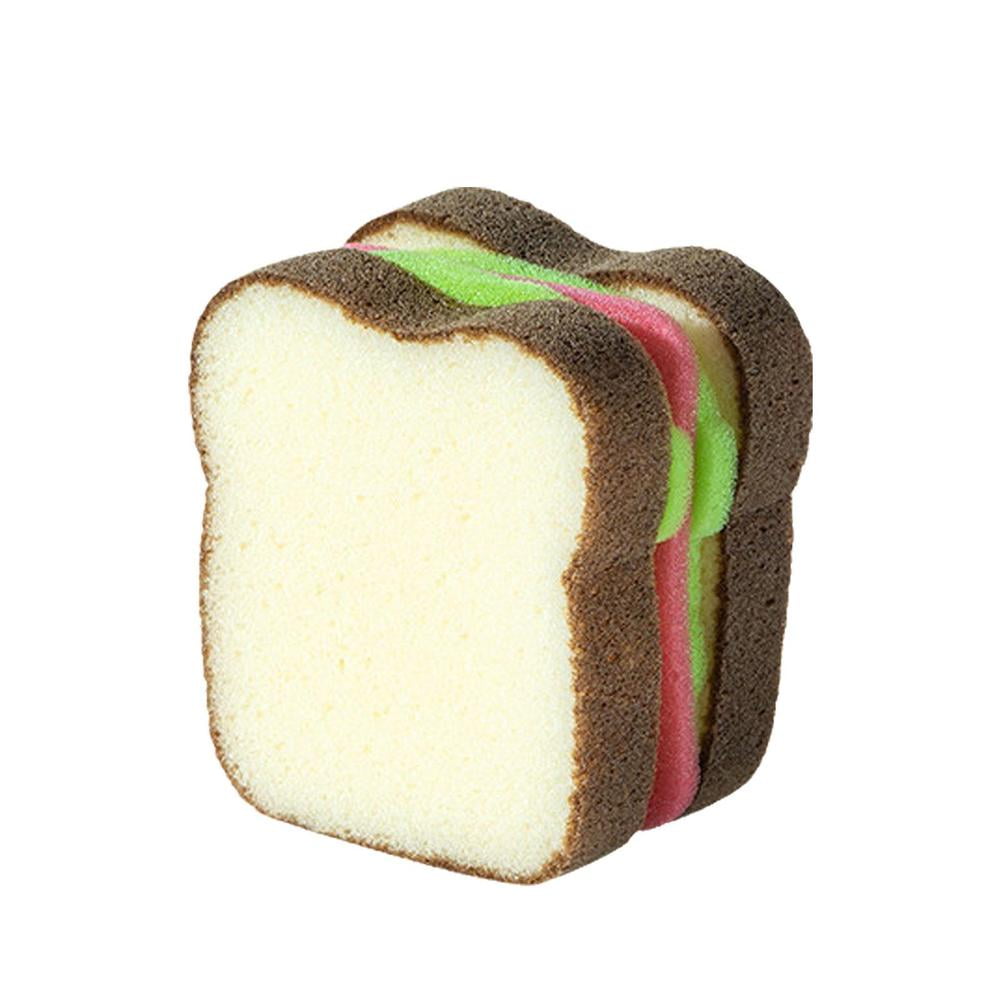 QHUDLV MUMQAQ 1/3PCS Toast Shape Sponge Washable Sandwich Washing ...