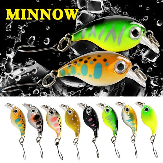 QHUDLV Mini Fishing Wobbler Lures Floating Crankbait For Pike Walleye ...