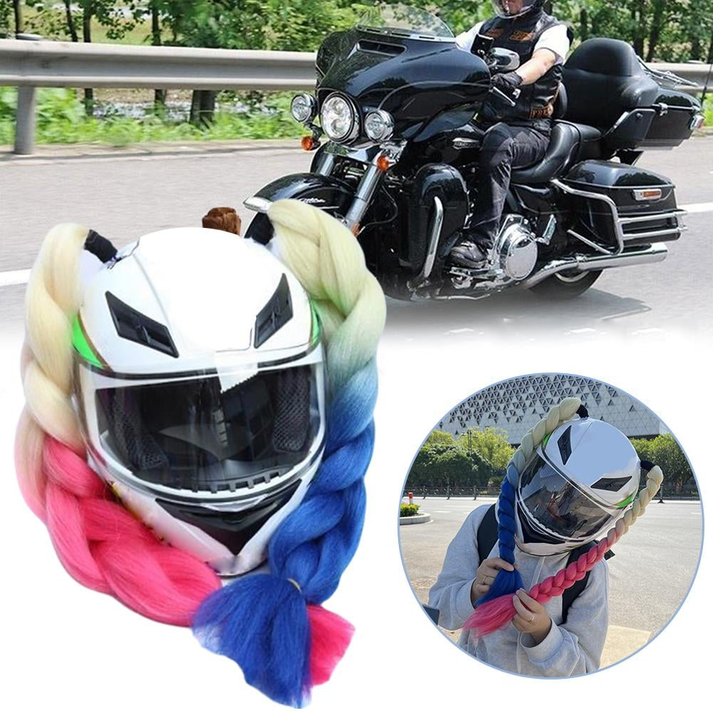QHUDLV Motorcycle Helmet Pigtail Hair Protector - Reusable Braids for ...
