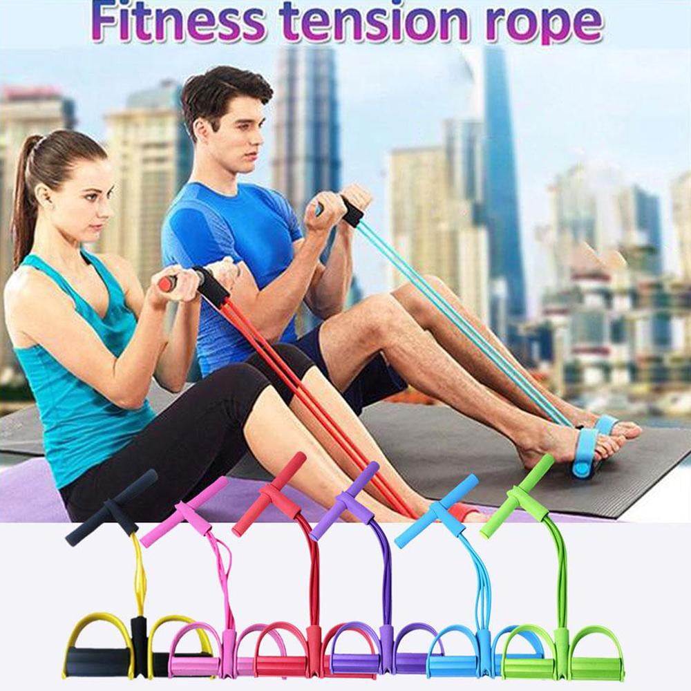 QHUDLV Multifunction Tension Rope,4-Tube Elastic Yoga Pedal Puller ...