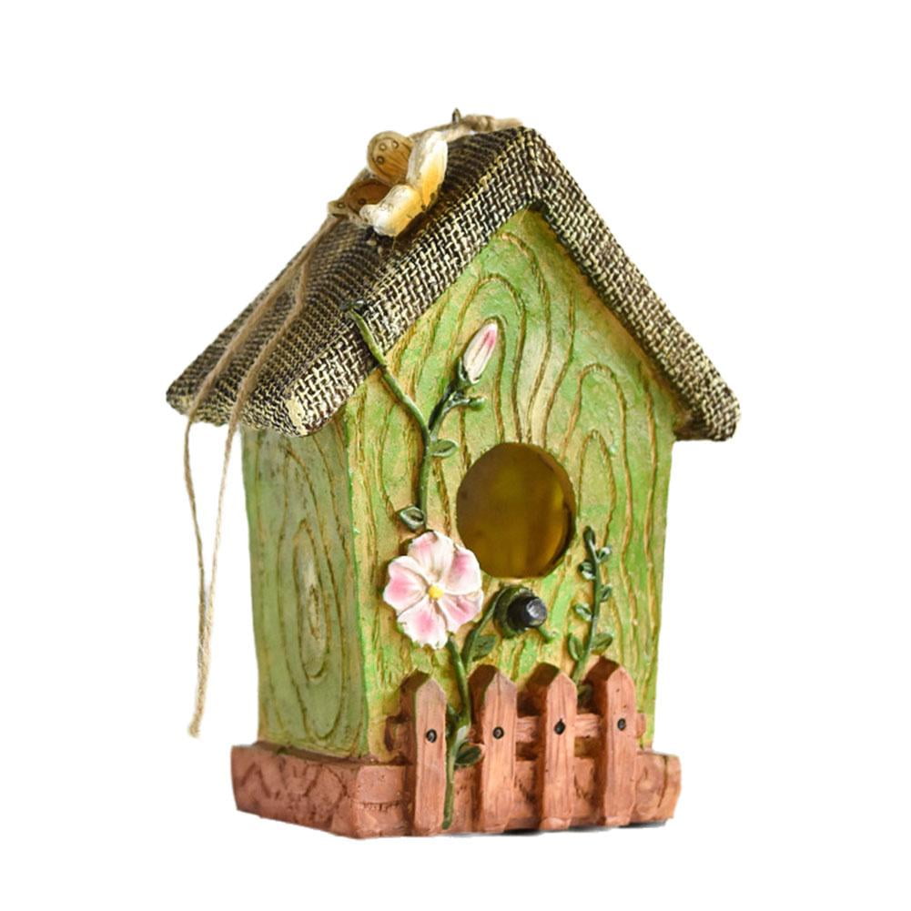 QHUDLV Outdoor Wooden Bird Nests,Spring Birdhouses,Hanging Garden Tree ...