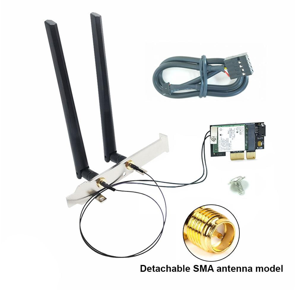 QHUDLV PCI-E M.2/NGFF Card, M.2 NGFF to PCI-E 1X Desktop WiFi Adapter WLAN Karte Network Card ...